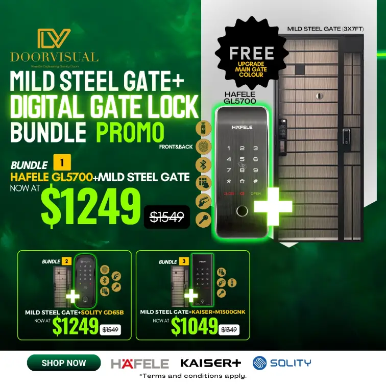 Special National Day Offer | Mild Steel Gate & Digital Lock Combo